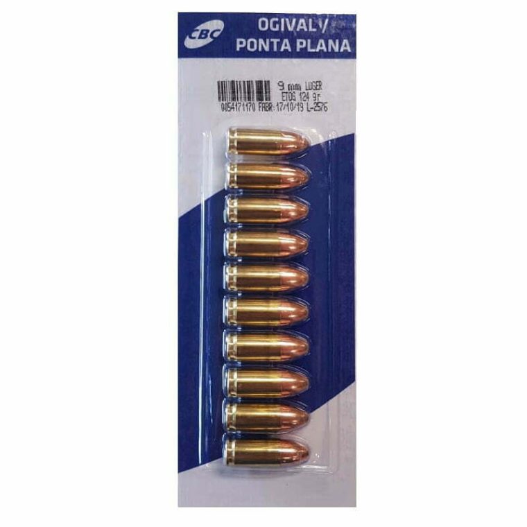 Munição CBC 9MM Luger ETOG 124GR - Armas do Paraguai - Armas no Paraguai